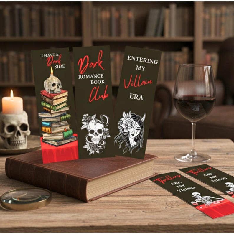 Dark Romance Thriller Villain Lover Reader Bookmarks, Printable ...