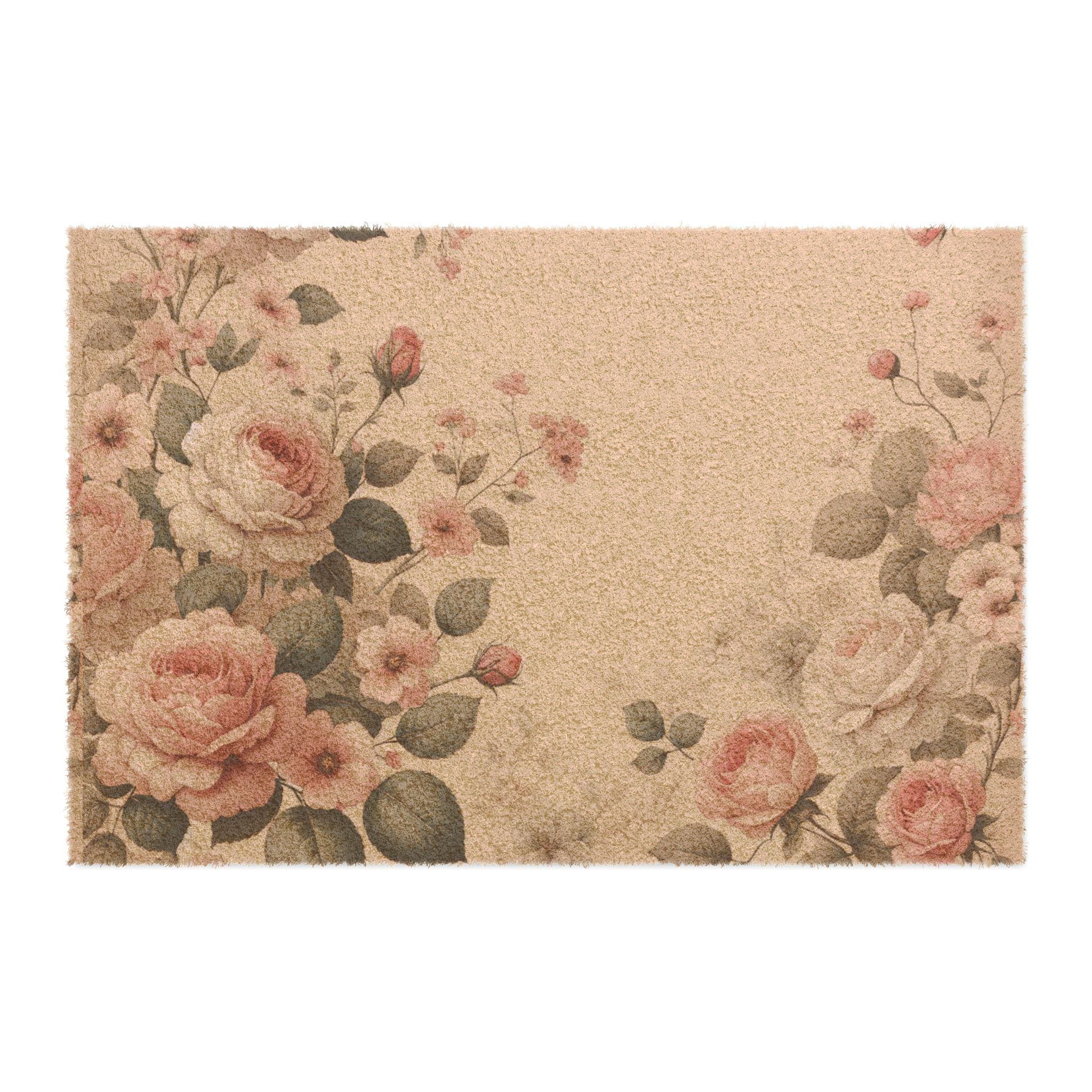Victorian Pink Roses Garden Doormat - Etsy