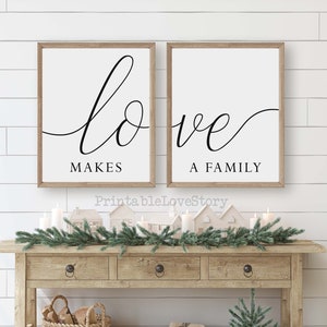 Family Sign,love Makes a Family Print,family Prints,set of 2 Prints ...