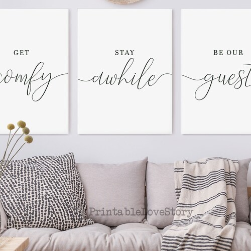 Get Comfystay A Whilebe Our Guestset of 3 Wall Artguest | Etsy