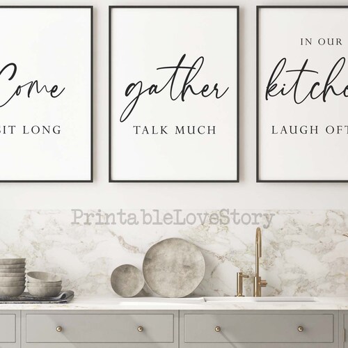 Printable Sign Gather Sign Kitchen Signs Kitchen Decor - Etsy