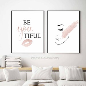 Beyoutiful Sign,wall Art,fashion Prints,fashion Wall Art,makeup Decor,beauty Room Decor,bedroom ...