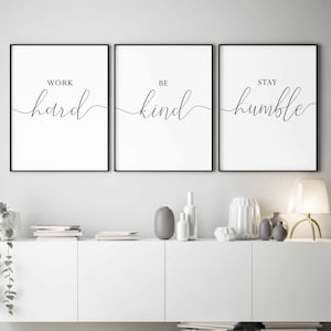 Printable Quotes,work Hard,be Kind,stay Humble,office Wall Decor,office ...
