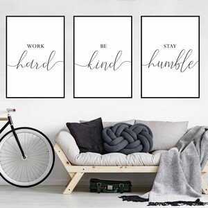 Printable Quotes,work Hard,be Kind,stay Humble,office Wall Decor,office ...