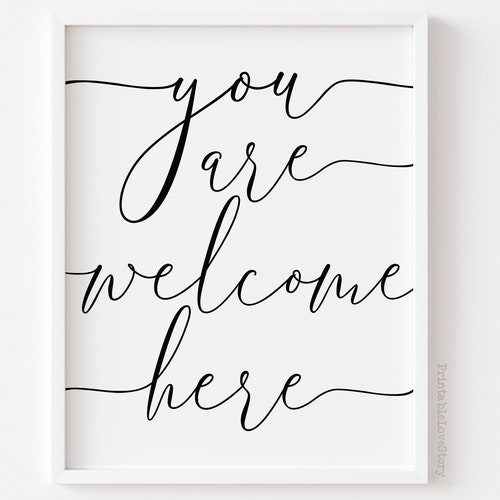 You Are Welcome Here Sign Inspirational Signs Entryway - Etsy