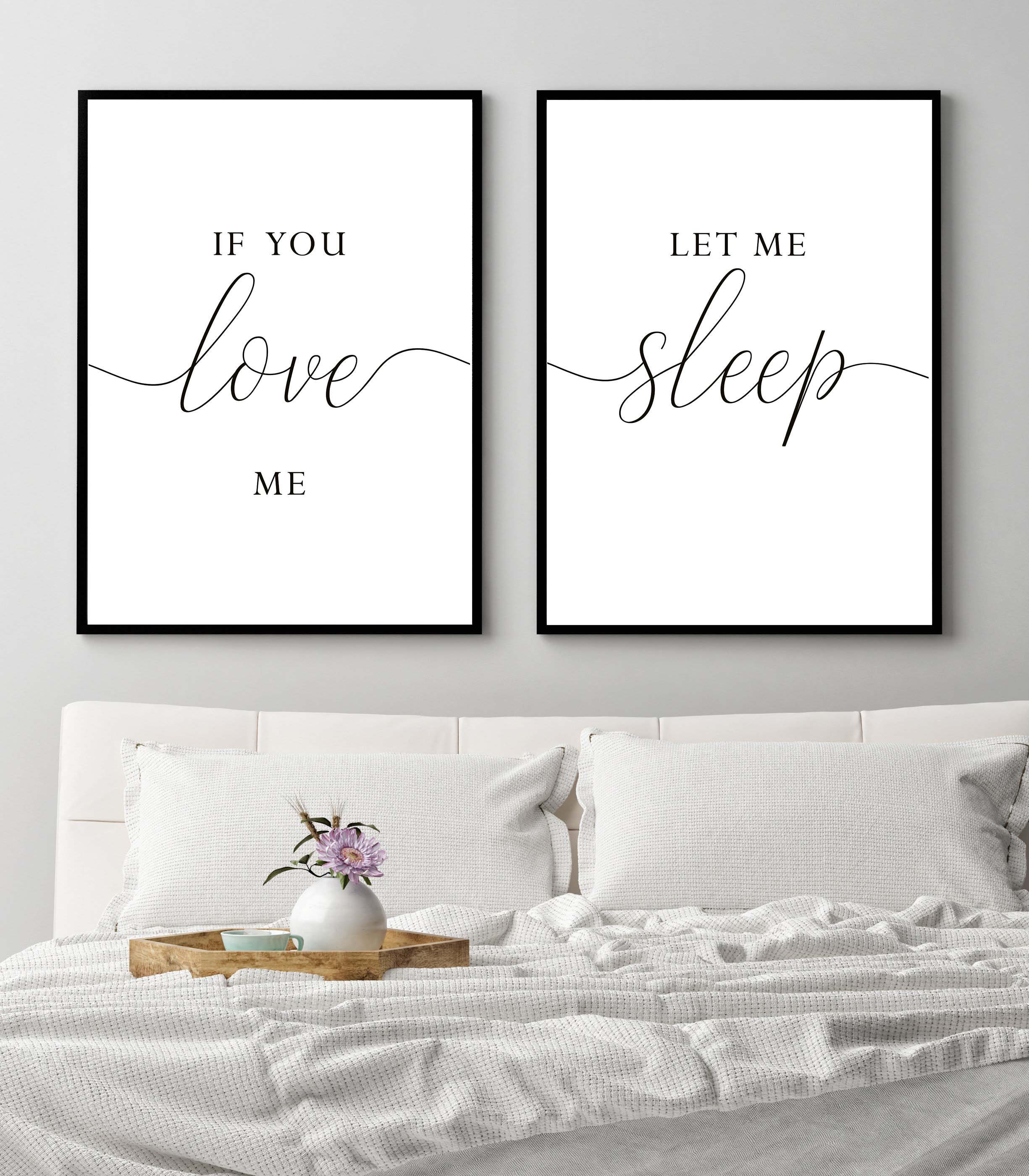 Bedroom print set 2If you love me let me sleep printAbove | Etsy