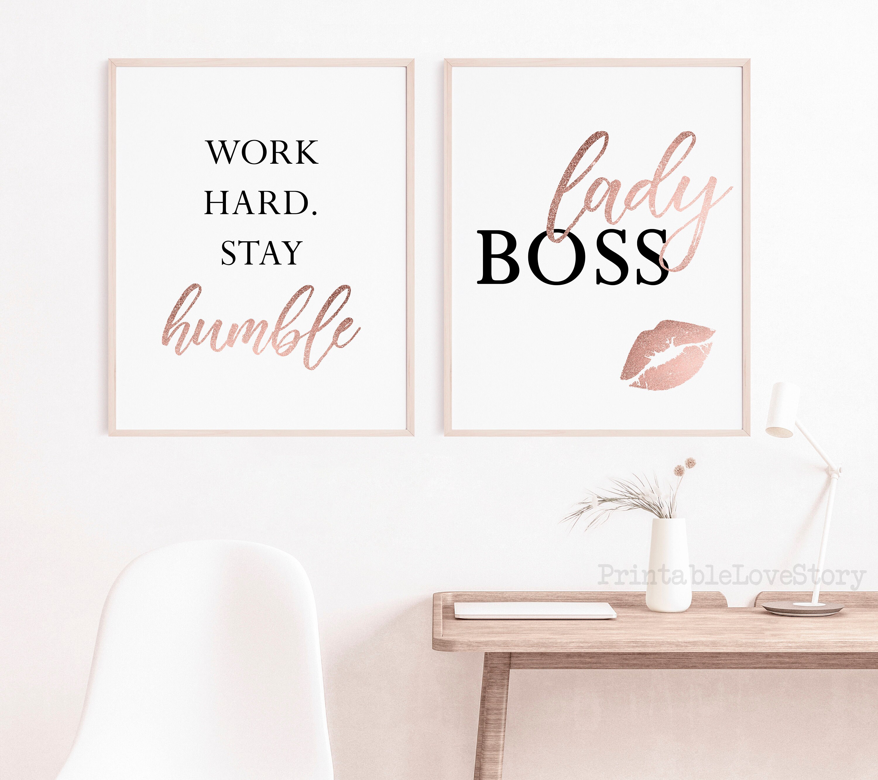 Lady Boss Signoffice Wall Decorwork Hard Stay Humbleoffice - Etsy
