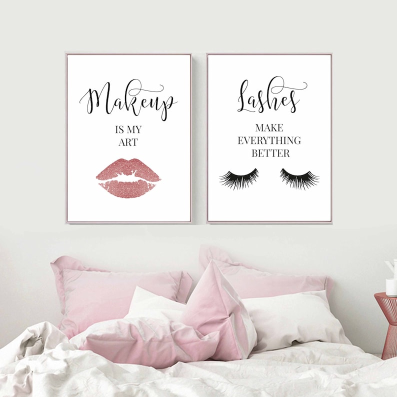 Makeup Wall Artmakeup Decoreyelash Decorfashion Wall - Etsy Australia