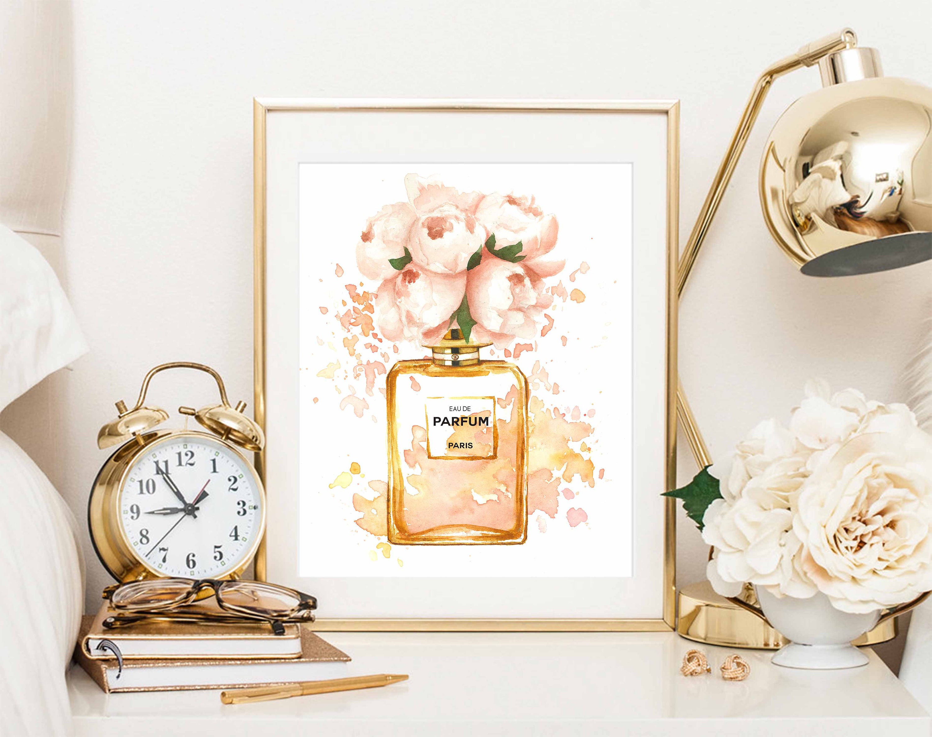 Perfume Bottle Printfashion Printablewatercolor | Etsy