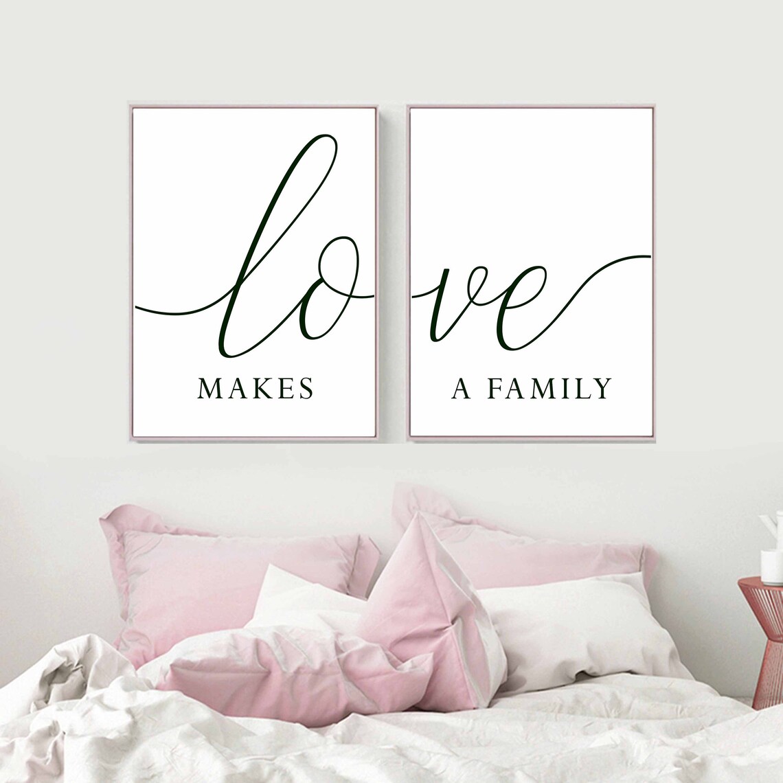 Family Signlove Makes a Family Printfamily Printsset of 2 - Etsy