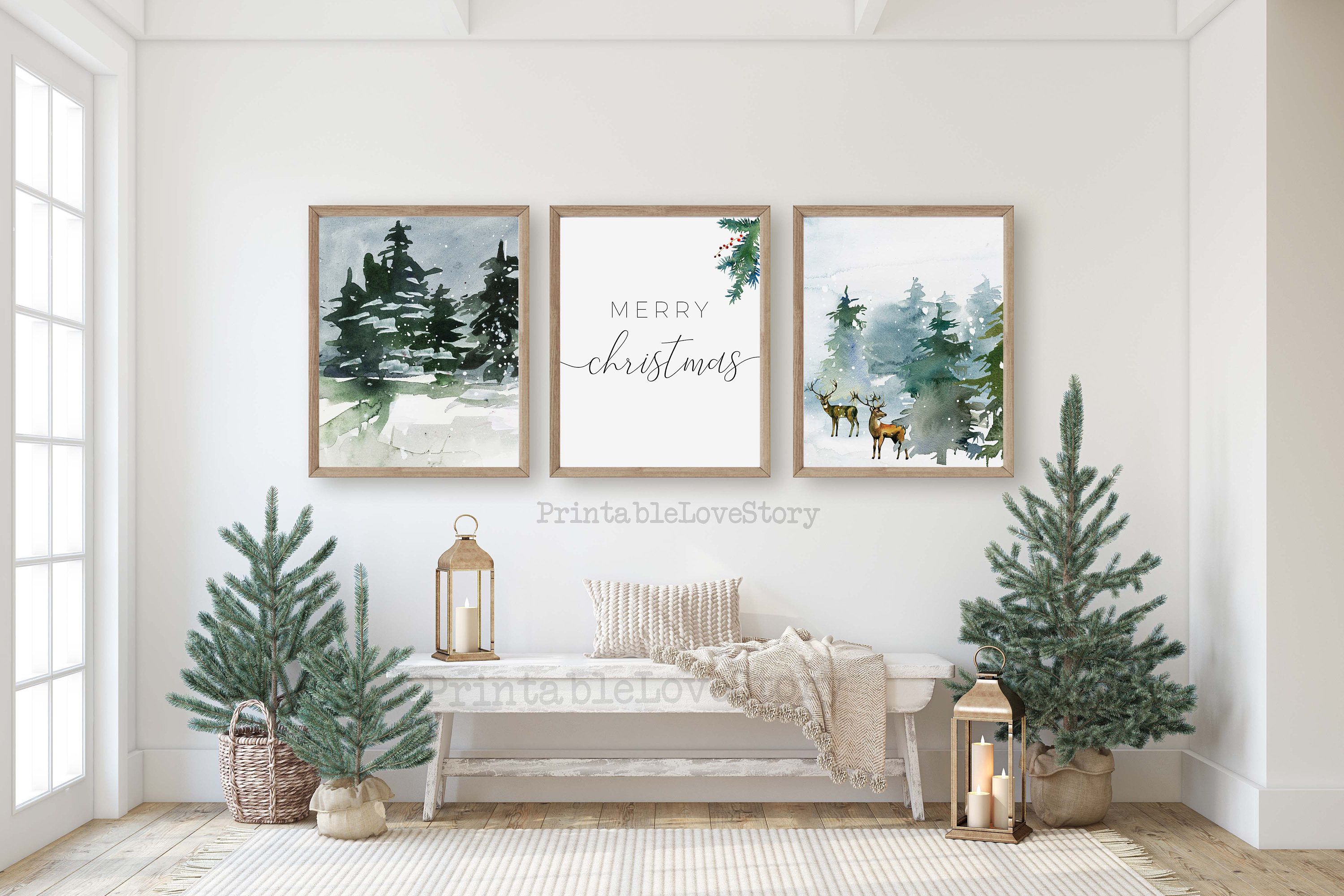 Christmas wall artChristmas Printable SetChristmas | Etsy