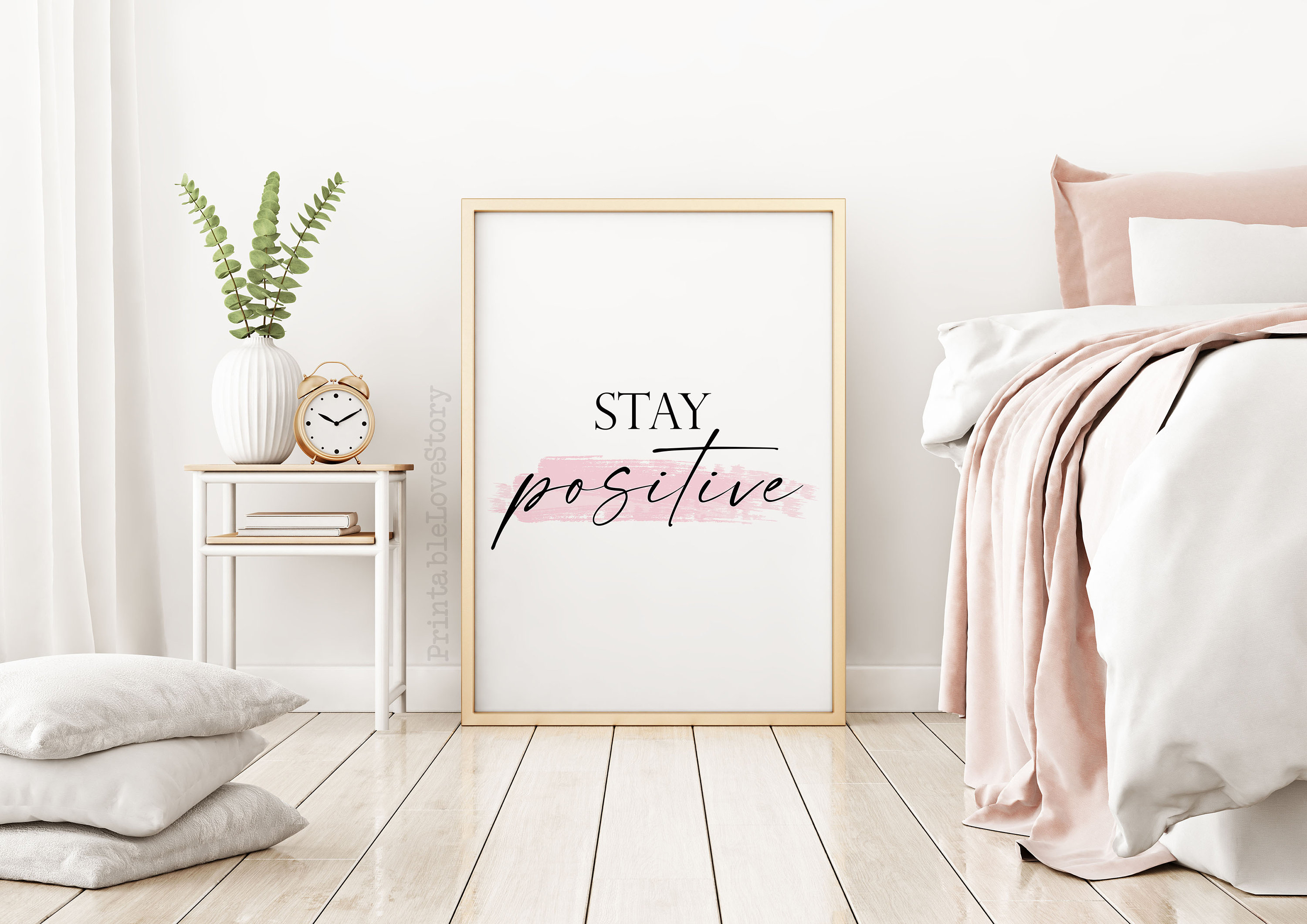 Stay Positive Work Hard Make It Happen Printable Office Wall - Etsy