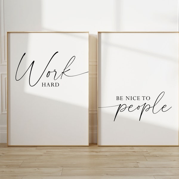 Work Hard and Be Nice to People - Etsy