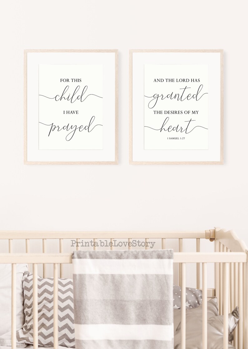 For This Child I Have Prayed Printable,set of 2 Wall Art,nursery ...