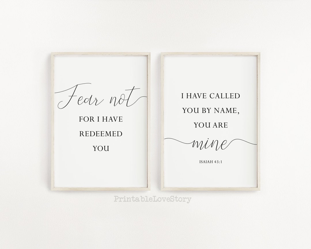 Isaiah 43:1,fear Not for I Have Redeemed You,christian Room Decor,bible ...