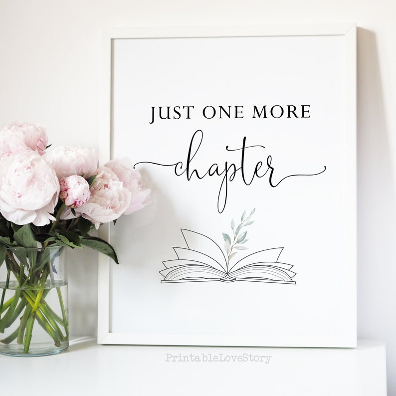 Just One More Chapter Printbook Lovers Print Bookshelf - Etsy