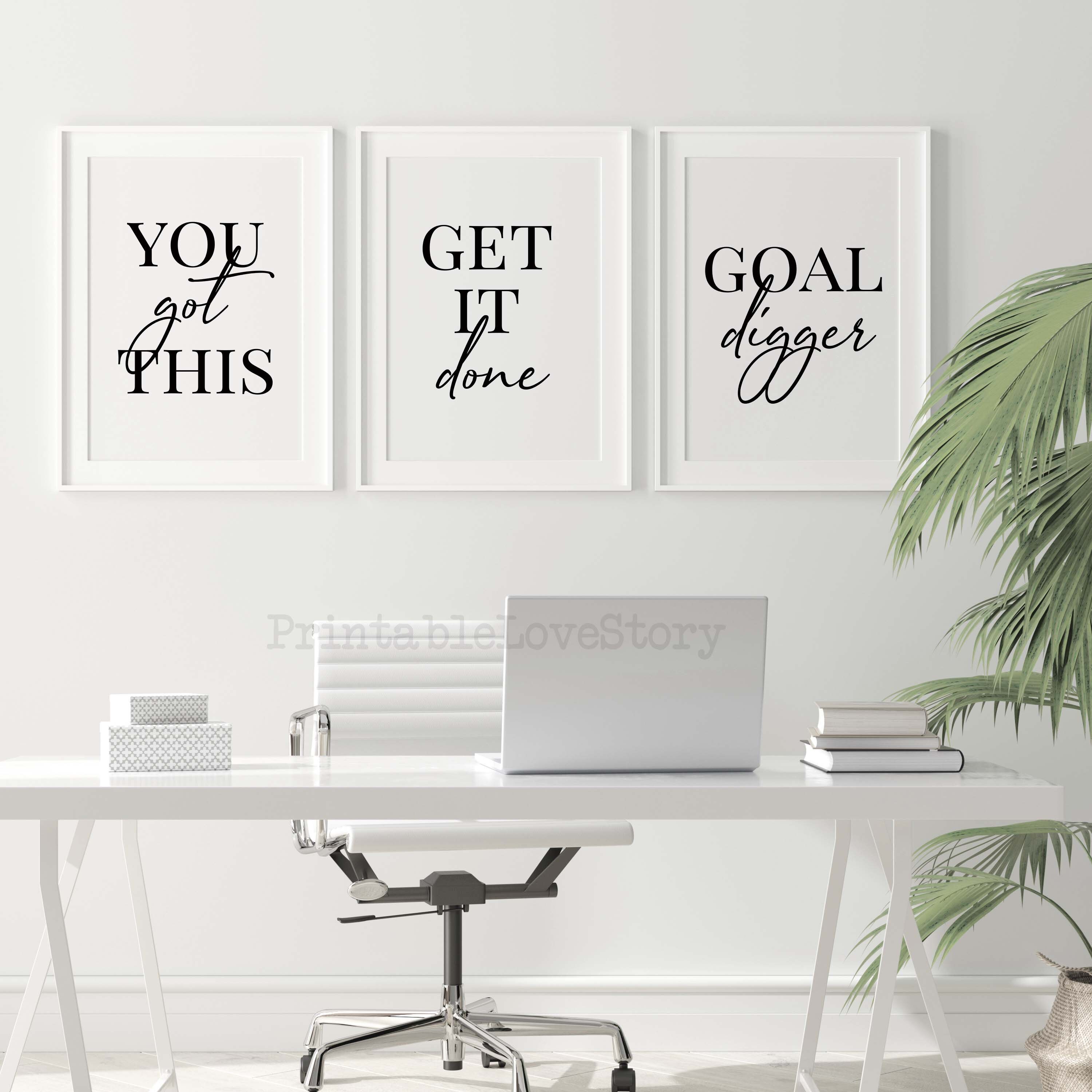 Motivational Wall Decor Printsoffice Decorgoal | Etsy