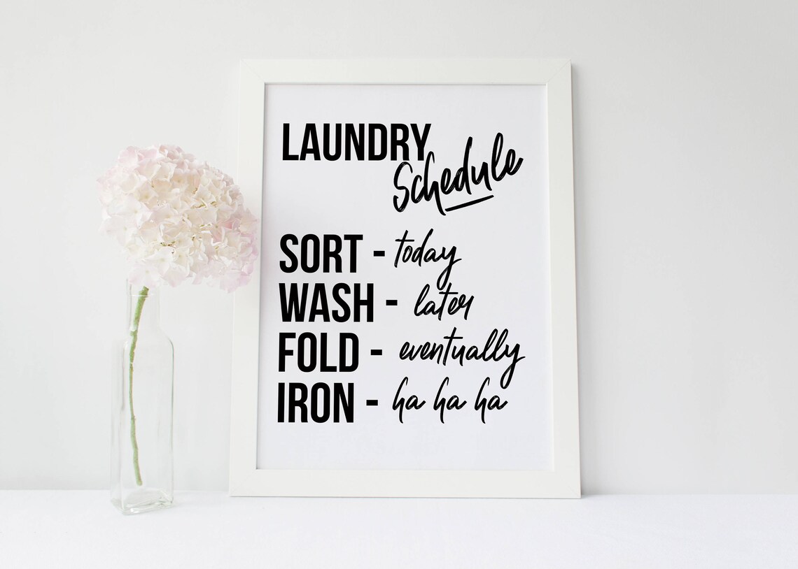 Laundry Art Prints Laundry Room Signs Laundry Schedule Home | Etsy