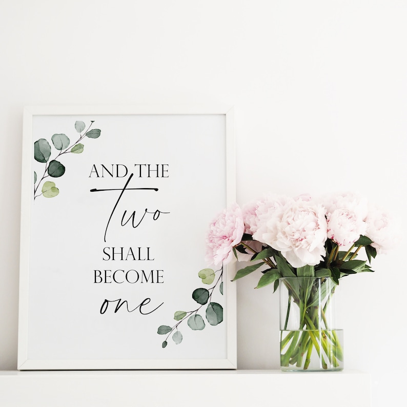 And the Two Shall Become One Signbible Verses - Etsy