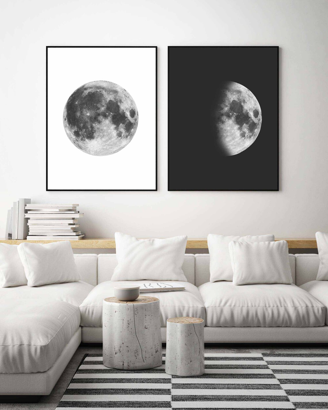 Printable Moon Phases Postermoon Printmoon Decorset of 2 - Etsy