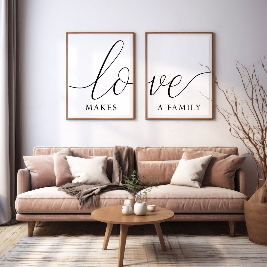 Family Sign,love Makes a Family Print,family Prints,set of 2 Prints ...