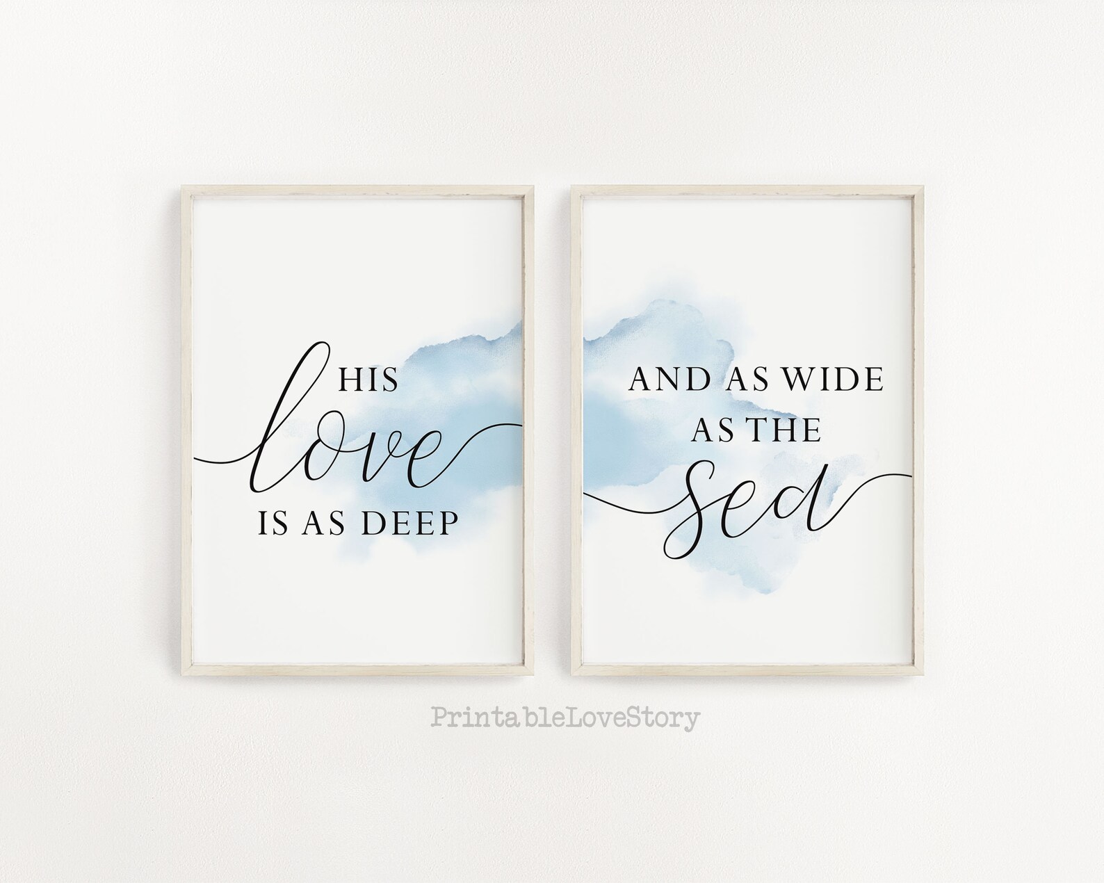 Christian Wall Art Printablehis Love is as Deep and as Wide - Etsy