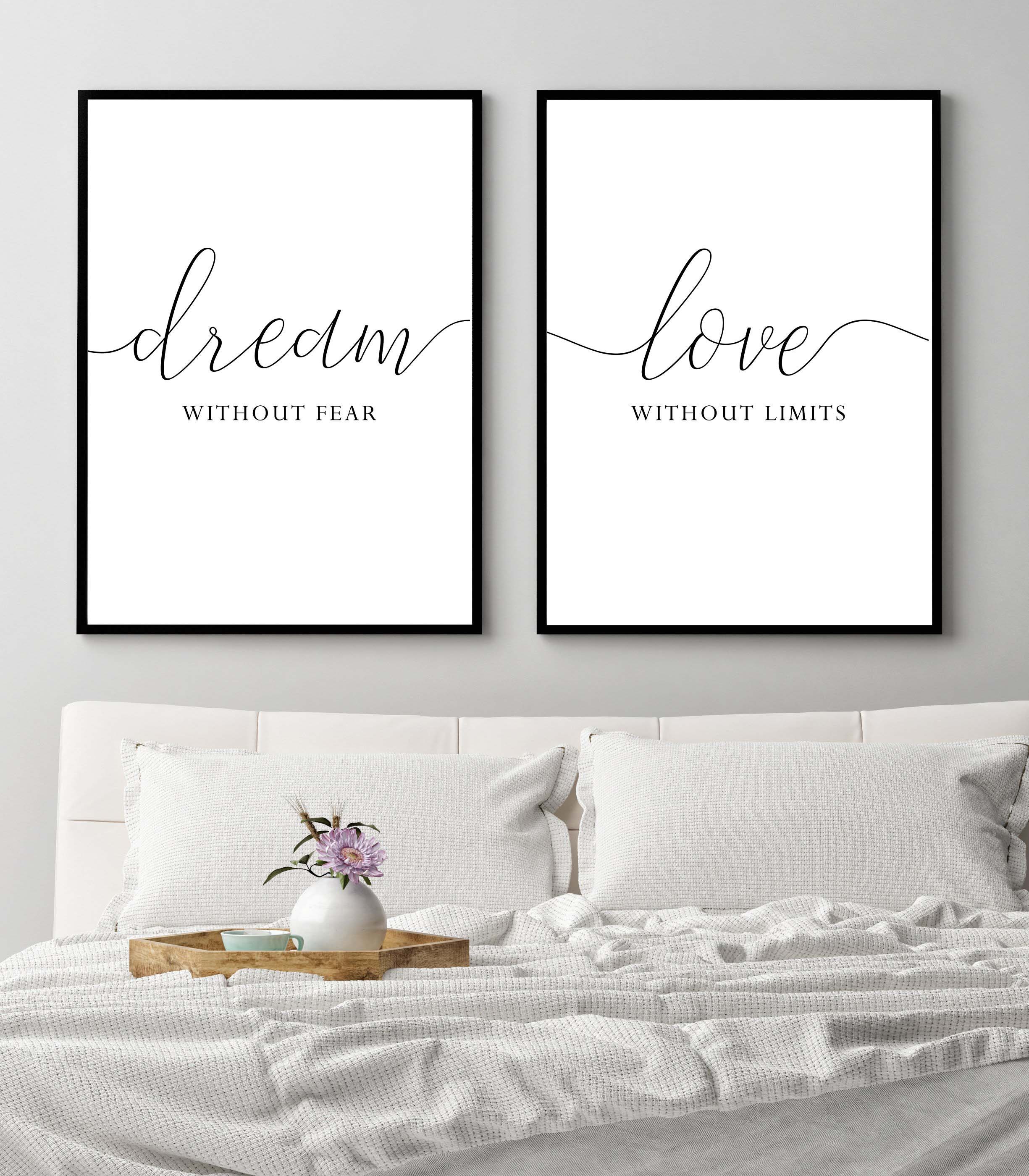 Set of 2 printsDream without fear Love without limitsLiving | Etsy