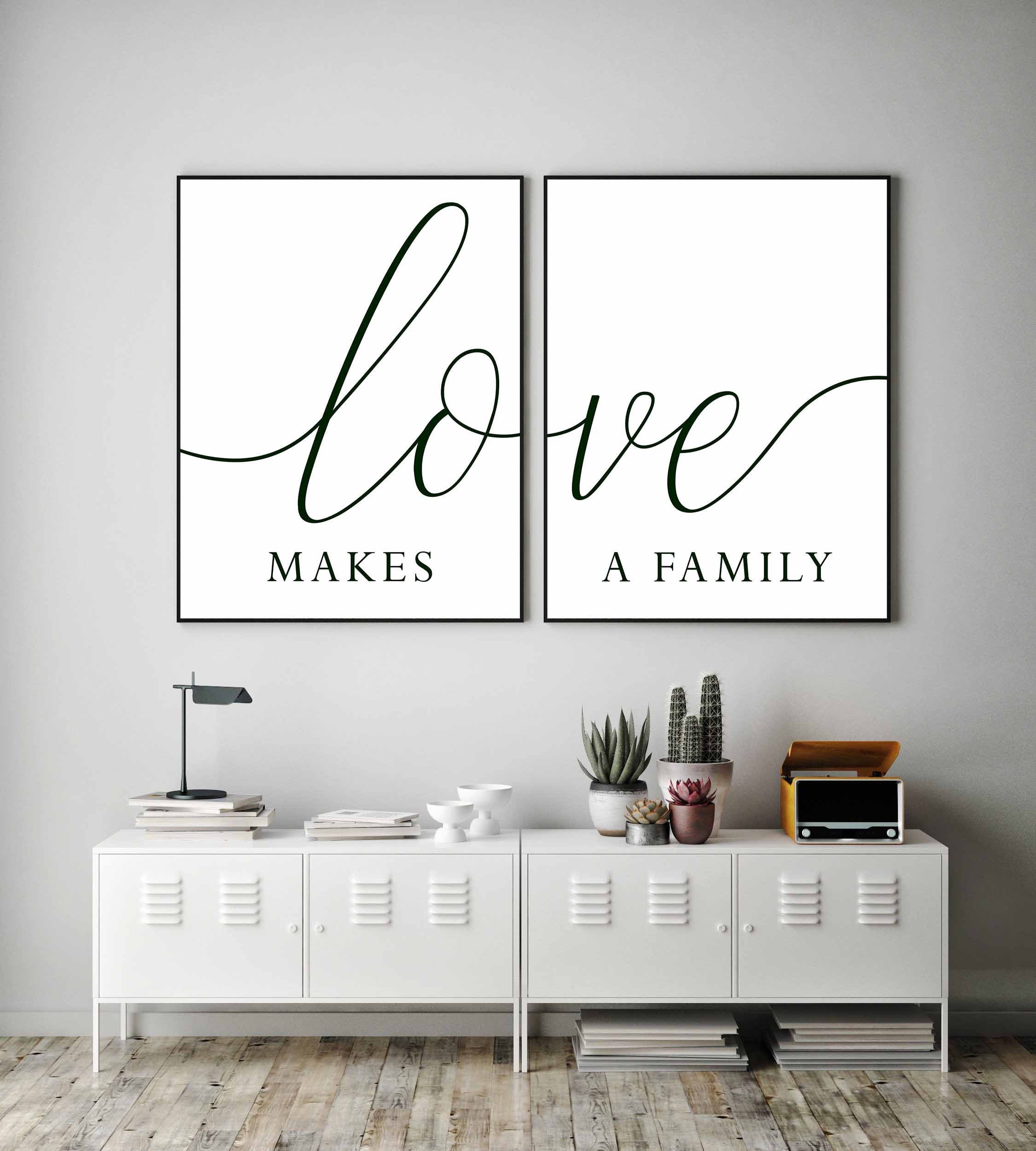 Family Sign,love Makes a Family Print,family Prints,set of 2 Prints ...