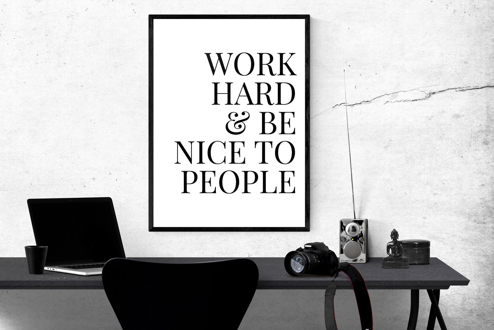 Work Hard and Be Nice to People Printable Wall Artwork Hard - Etsy