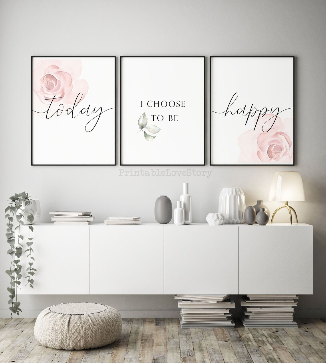 Today I Choose to Be Happy Printableset of 3 Wall - Etsy