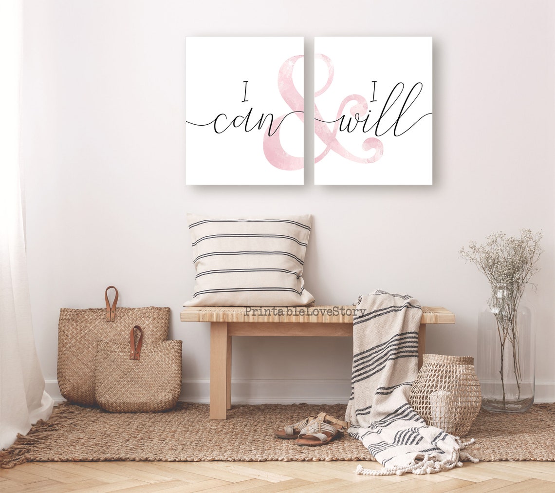 I Can and I Will Printable,motivational Prints,office Wall Art,bedroom ...