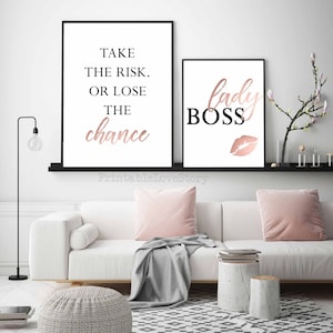 Lady Boss Sign,office Wall Decor,work Hard Stay Humble,office Prints ...