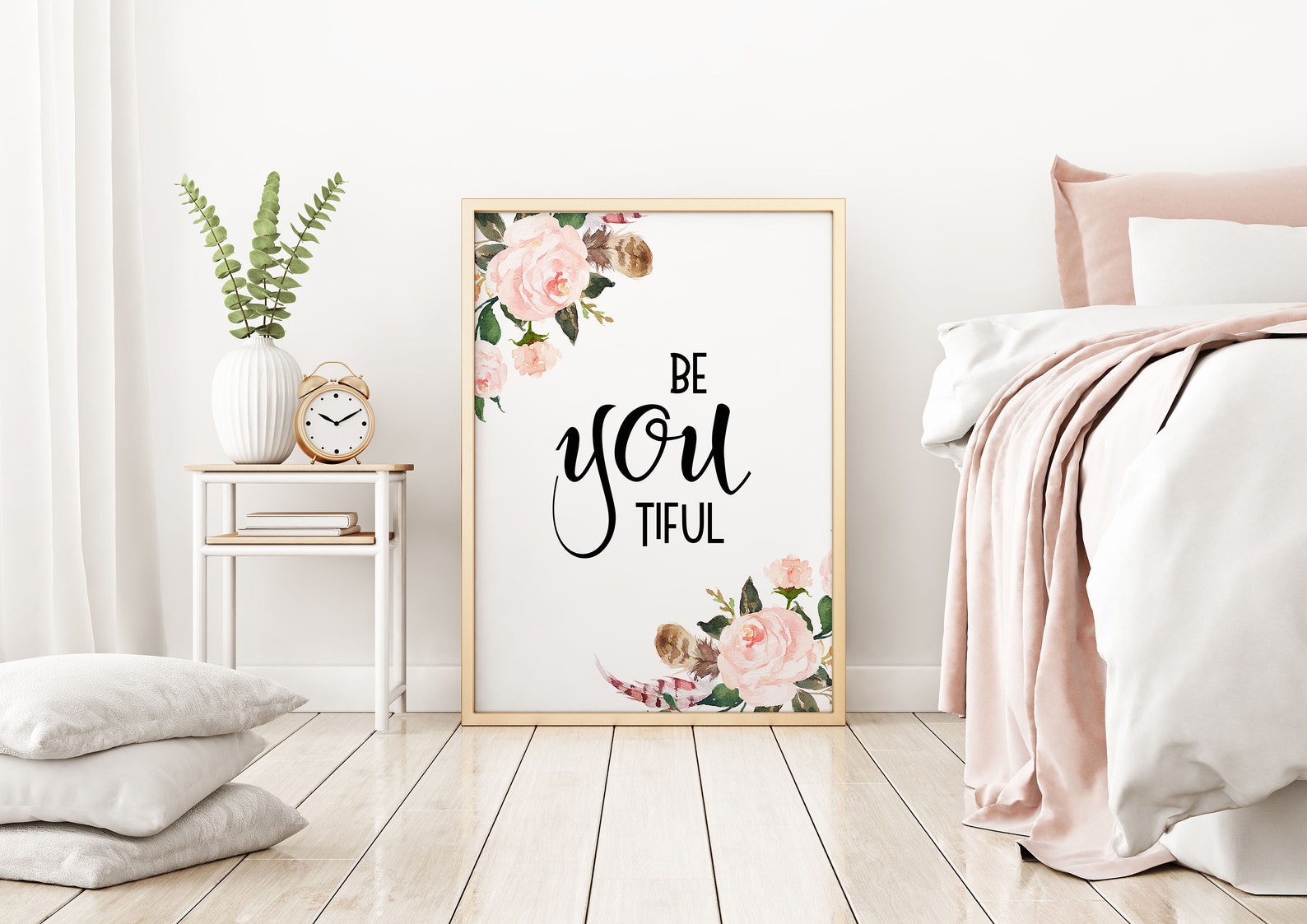 Be You Tiful Sign Print Printable Art Girl Nursery Wall | Etsy