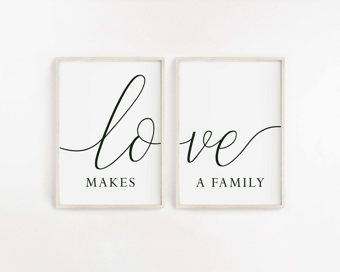 Family Sign,love Makes a Family Print,family Prints,set of 2 Prints ...