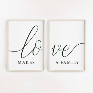 Family Sign,love Makes a Family Print,family Prints,set of 2 Prints ...