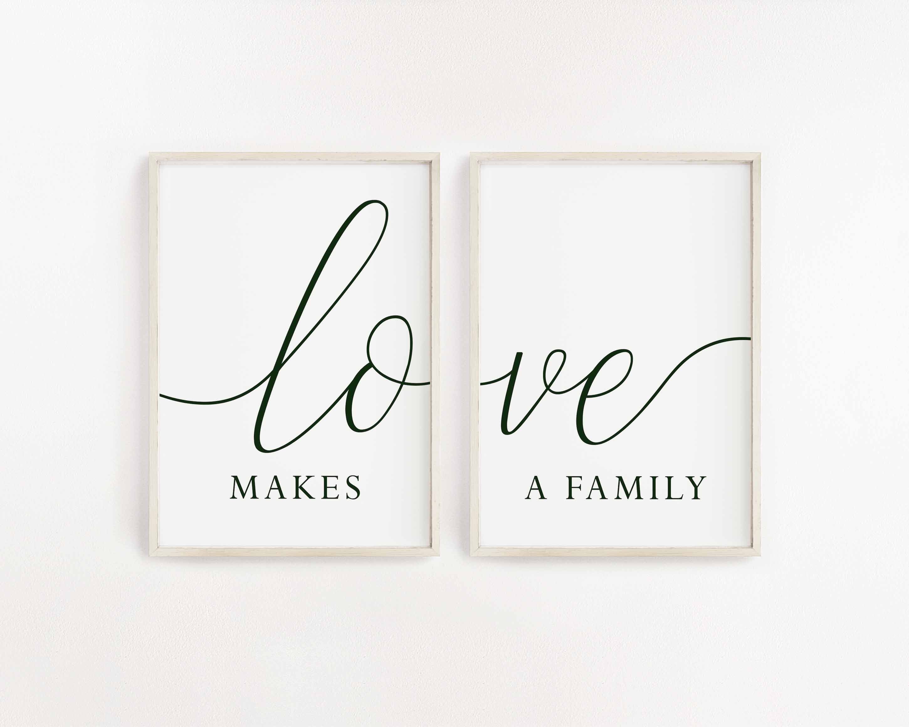 Love Makes a Family Print Set, Modern Home Wall Art (digital Download ...