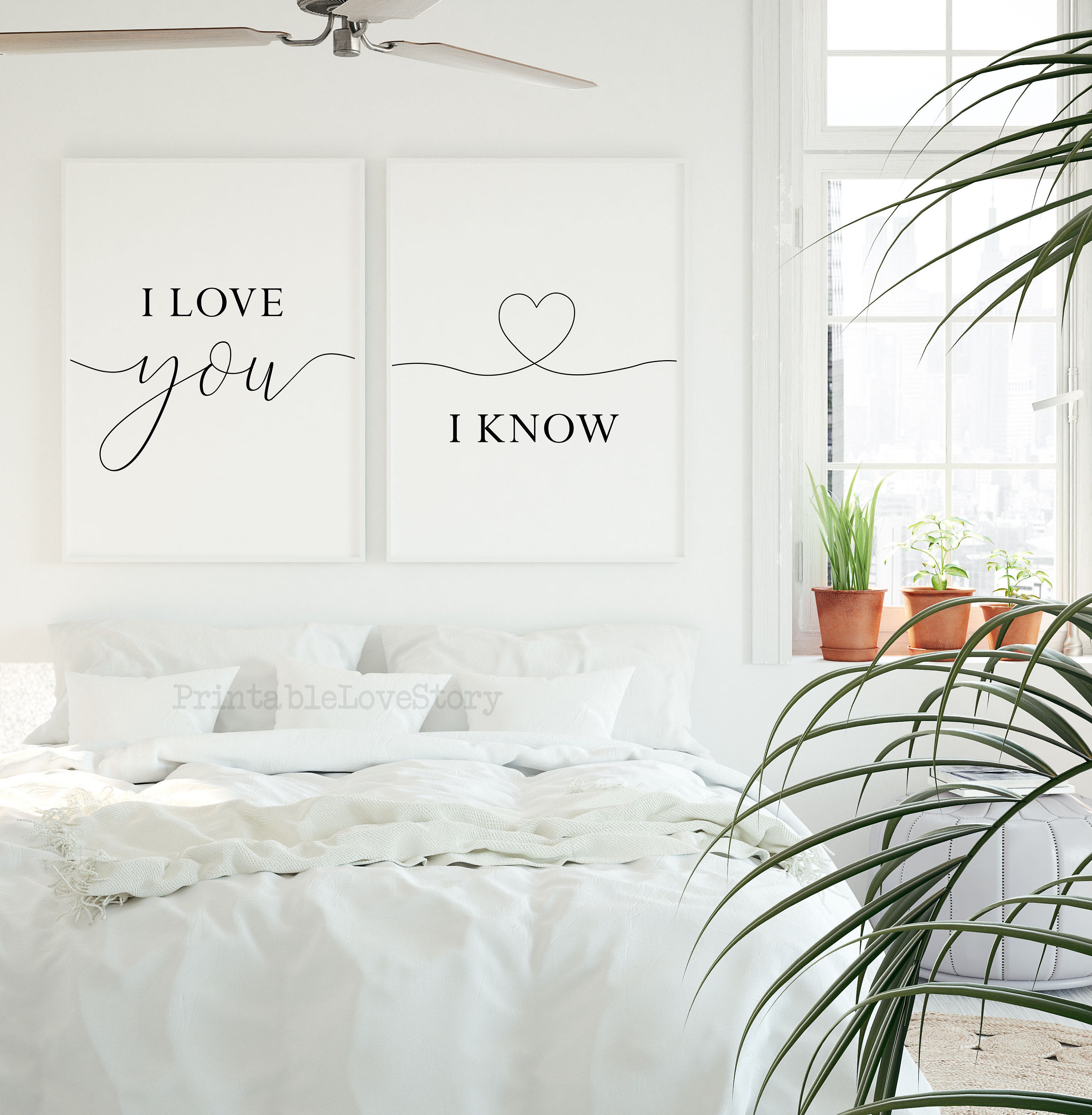 I Love You I Know Bedroom Print Set, Couple Wall Art (digital Download ...