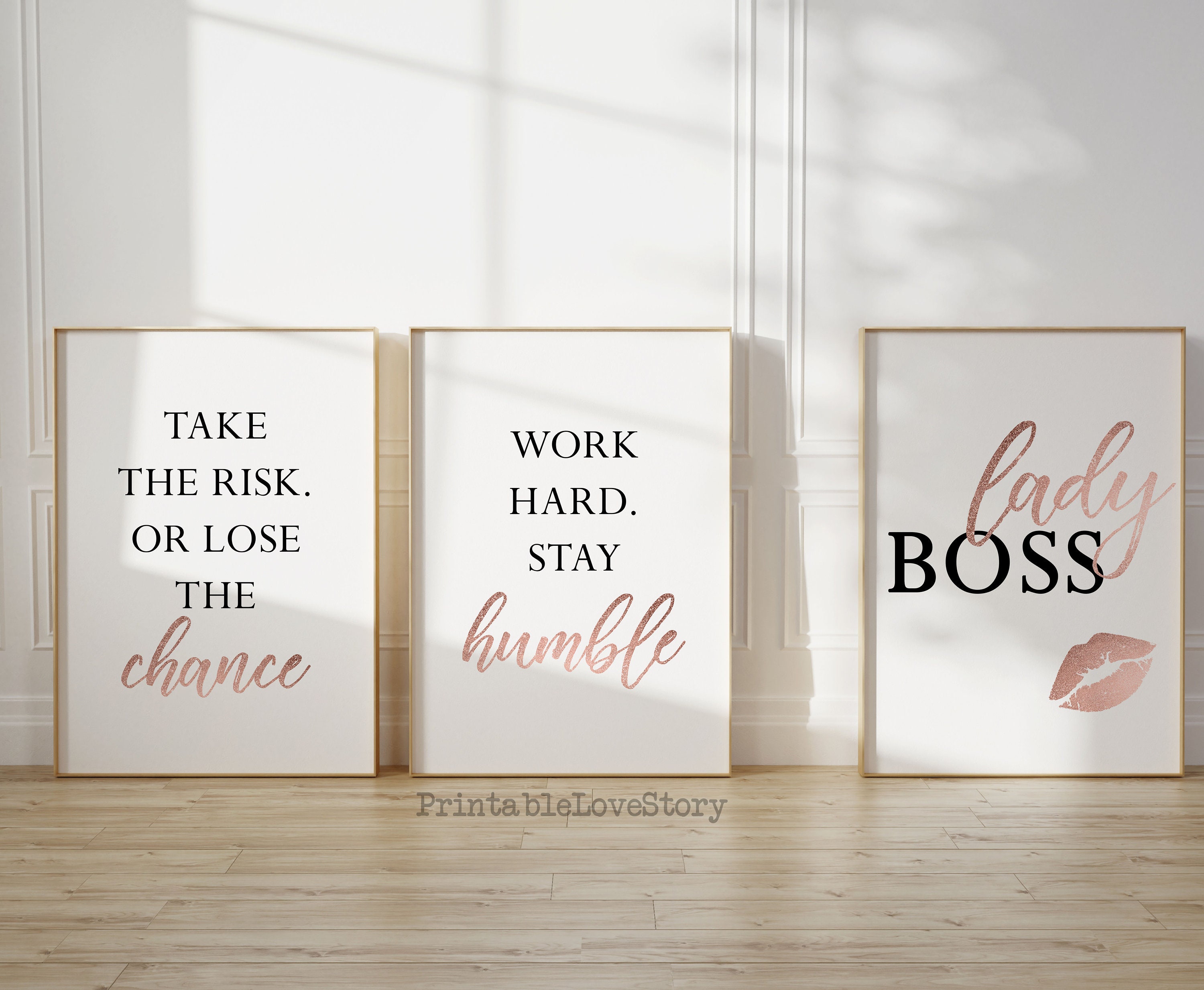 Lady Boss Sign,office Wall Decor,work Hard Stay Humble,office Prints ...