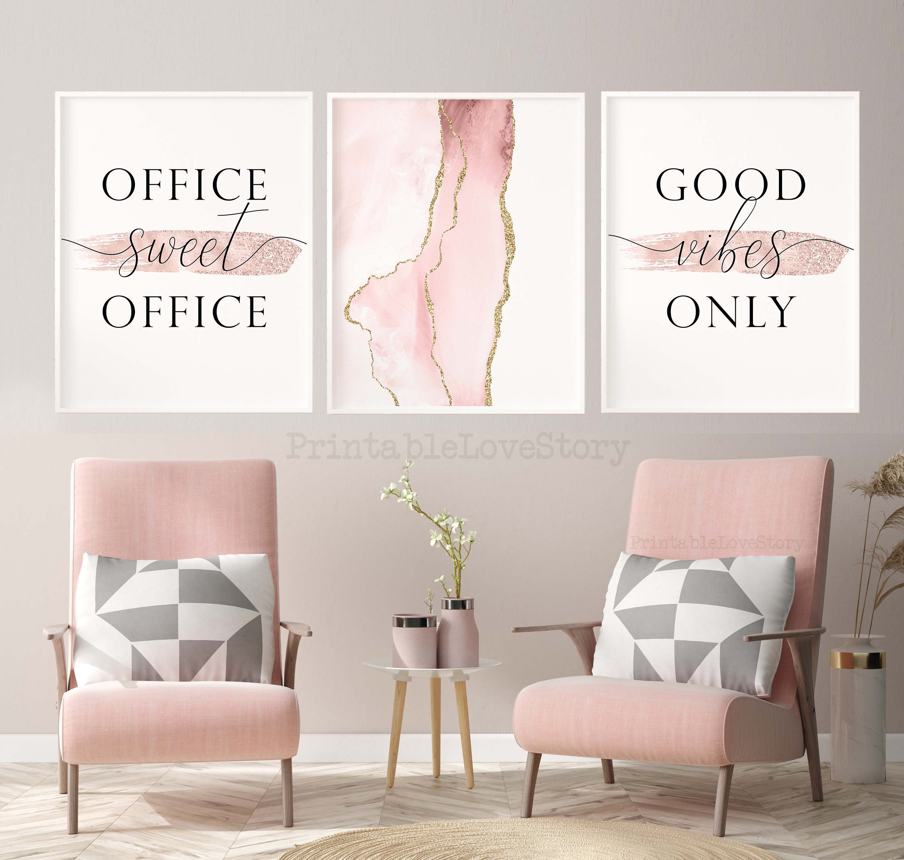 Home Office Decor,office Sweet Office Sign,office Blush Decor,good ...