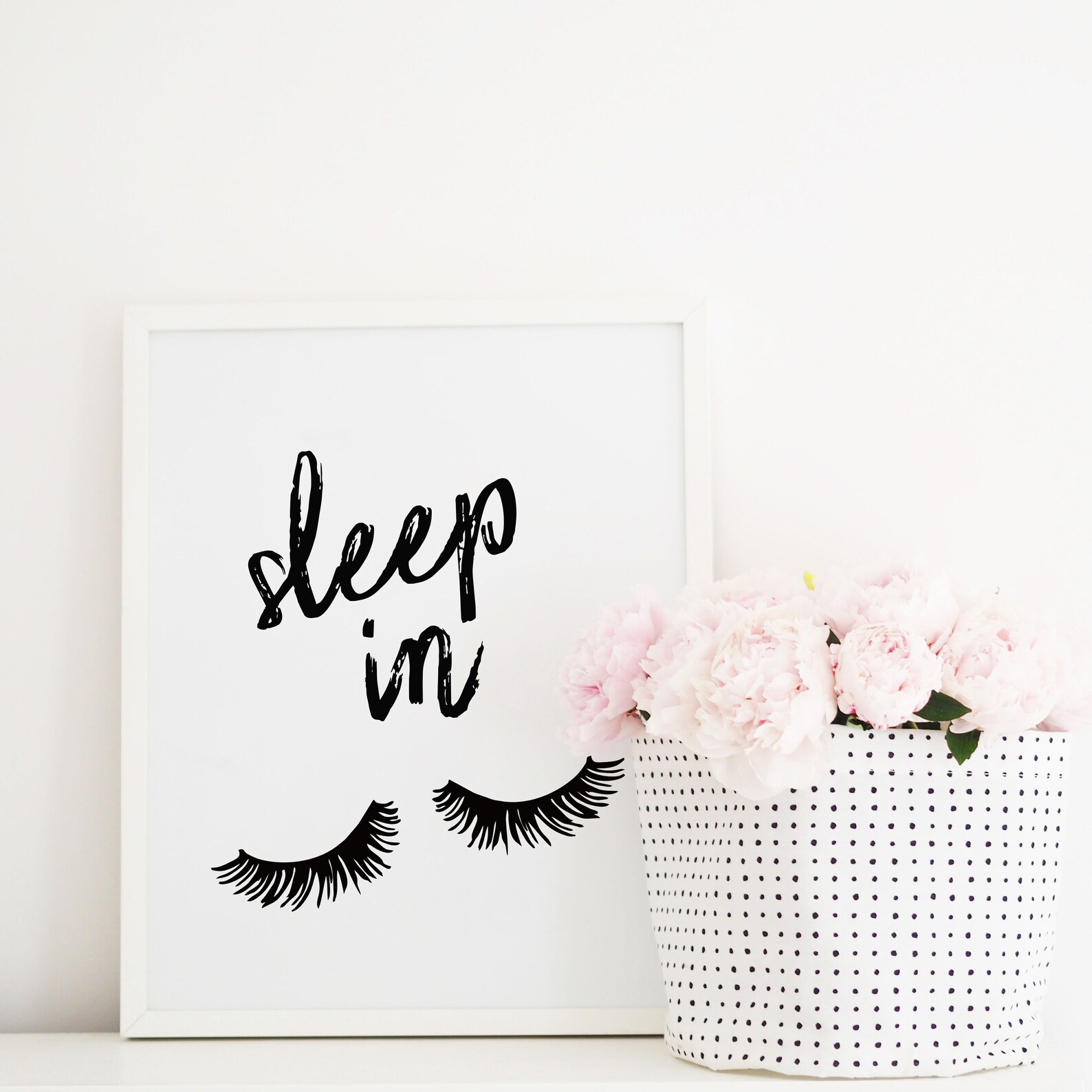 Sleep in printBedroom wall art Eyelash printsBathroom wall | Etsy