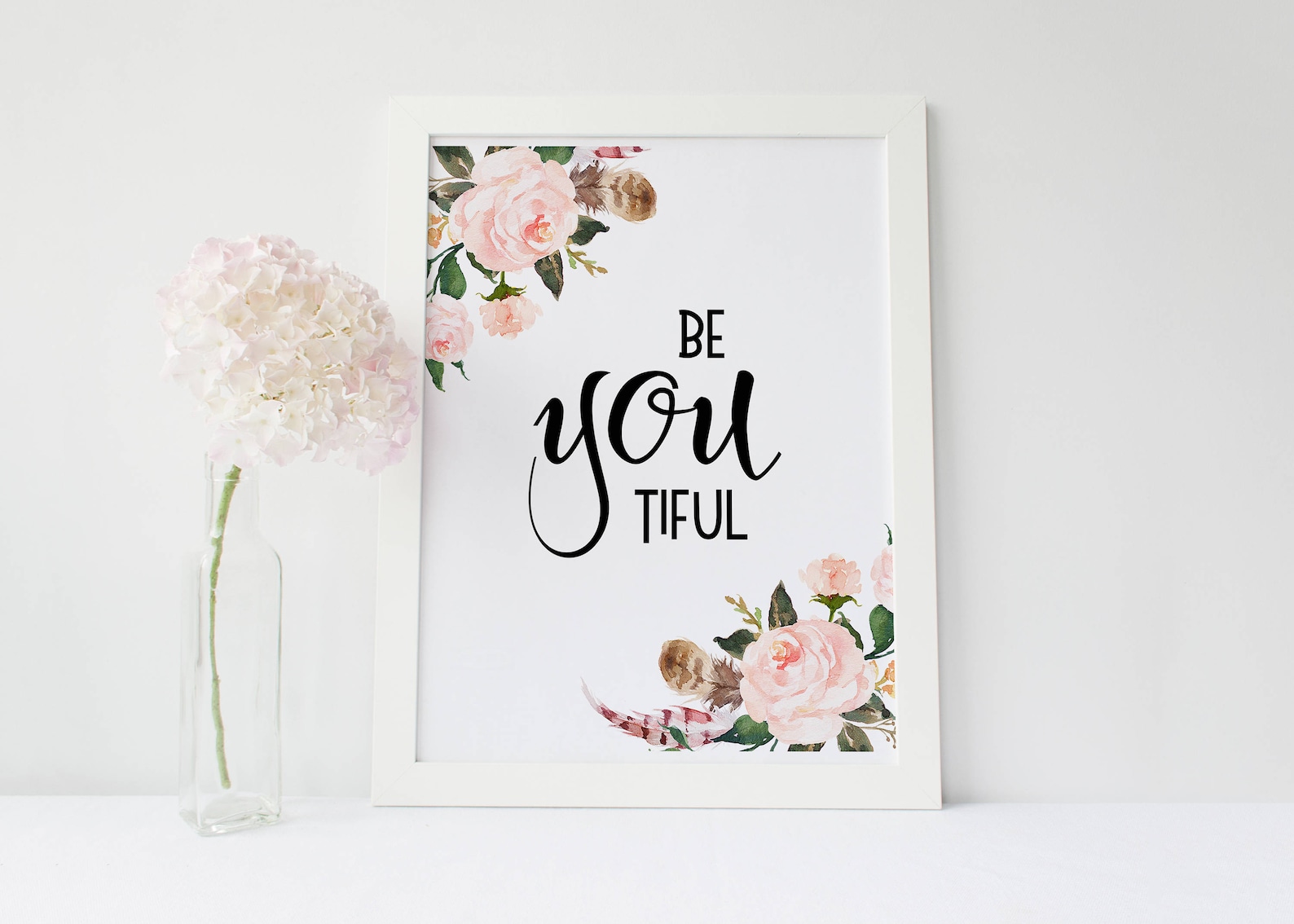 Be You Tiful Sign Print Printable Art Girl Nursery Wall | Etsy