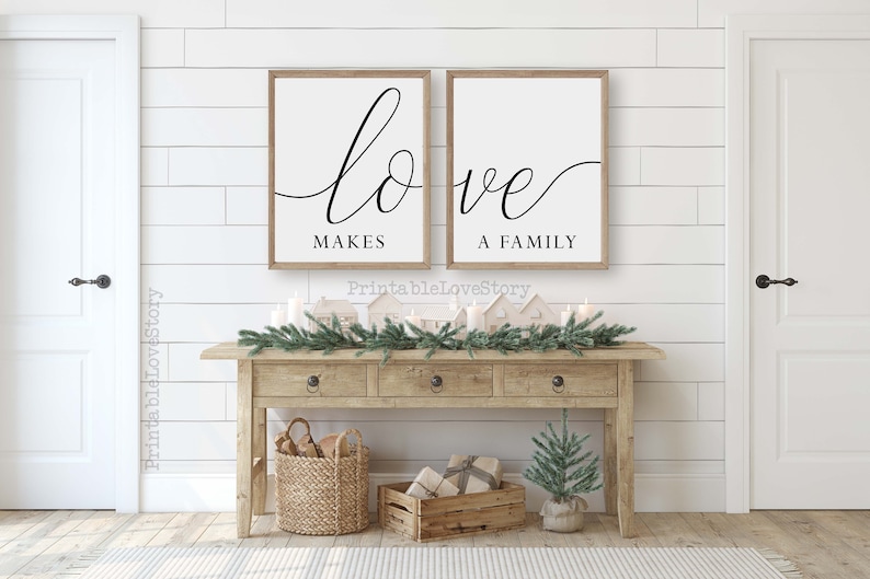 Family Sign,love Makes a Family Print,family Prints,set of 2 Prints ...