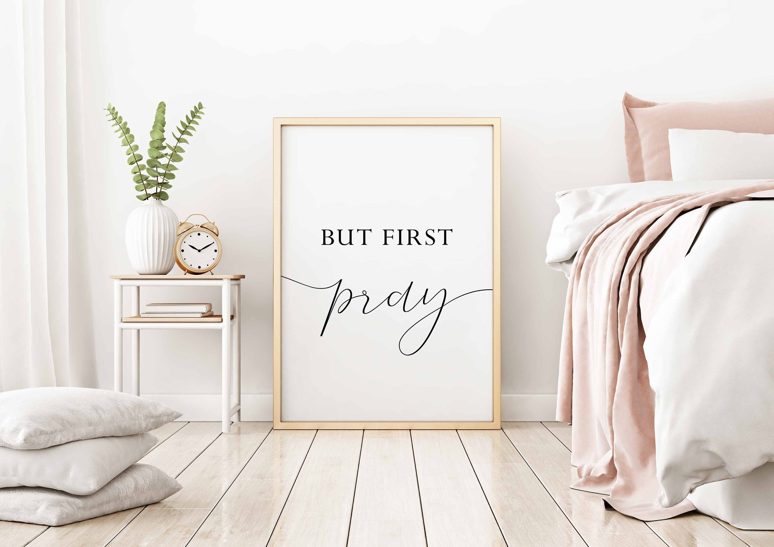 Christian Wall Artbut First Praybedroom Wall Decorprintable - Etsy