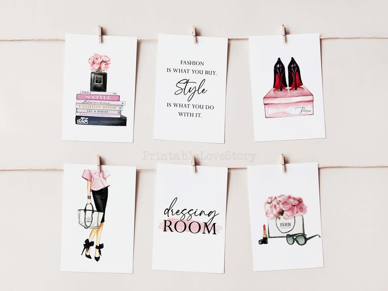 Fashion Poster,fashion Wall Art,dressing Room Decor,fashion Art Set ...