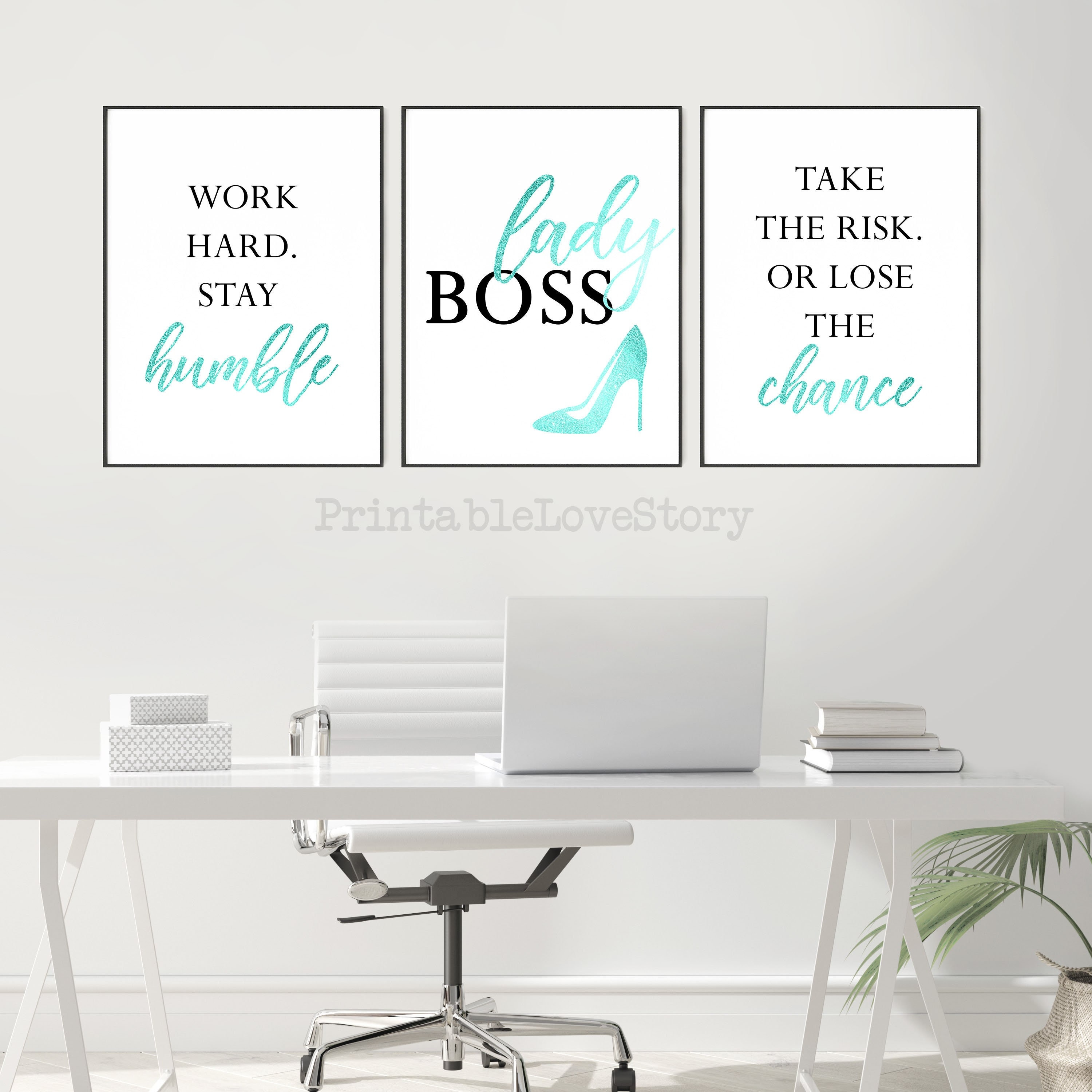 Turquoise Office Decor