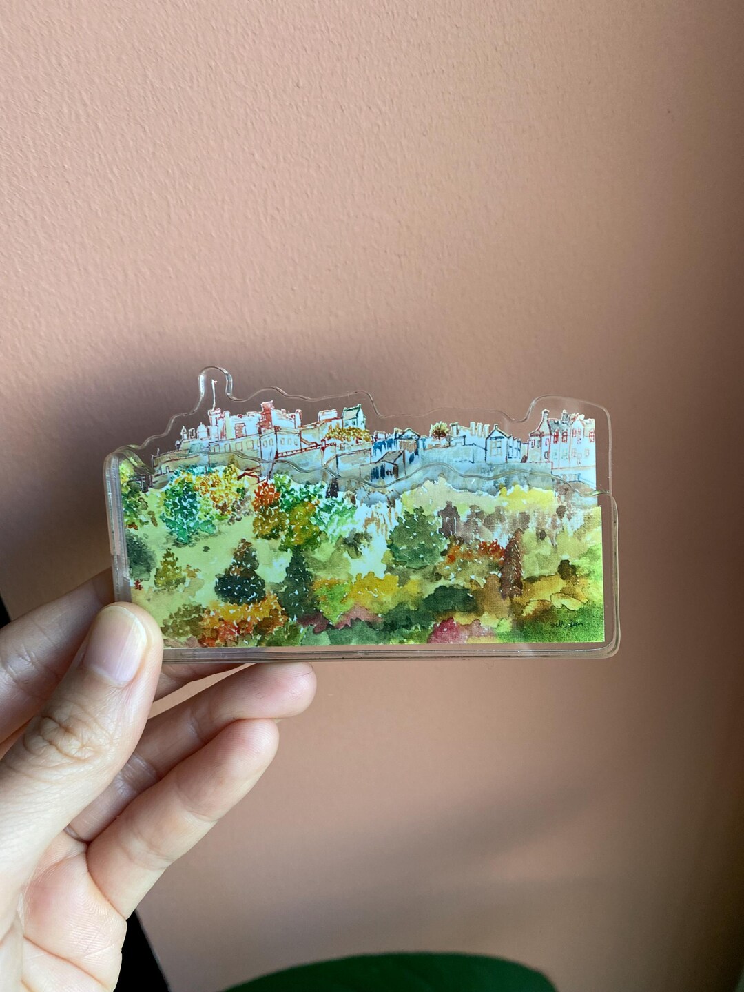 Double Layered Acrylic Magnet - Edinburgh Castle - Scottish - Etsy