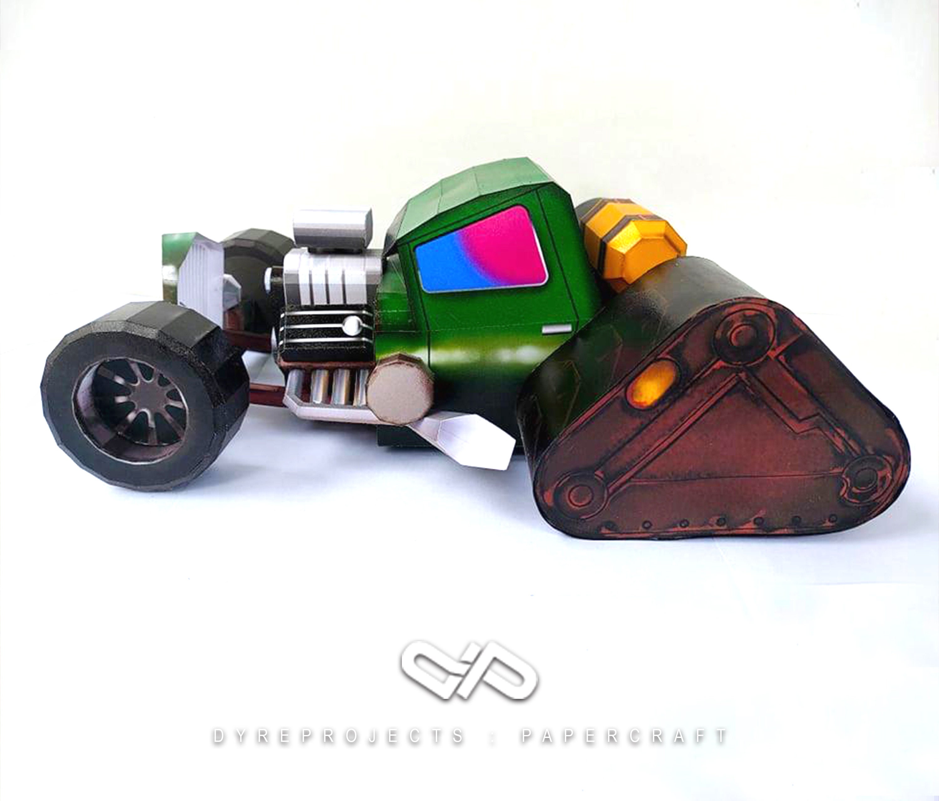 DIY Hot Roddenstein Papercraft hot rod car low poly DIY | Etsy