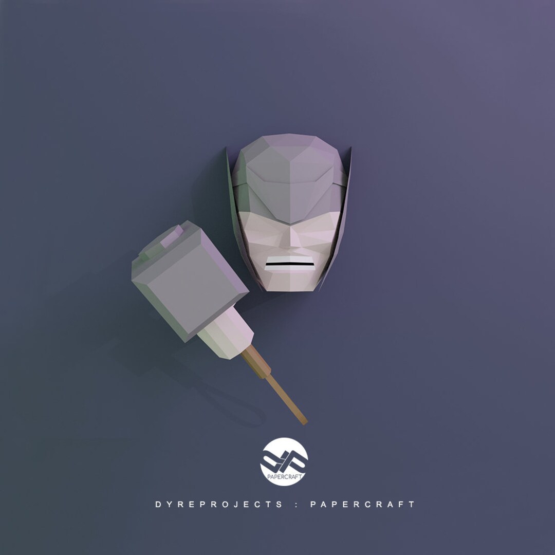 DIY Lowpoly Papercraft, Thor, Lowpoly, Low Poly, Sculpture, Papercraft ...