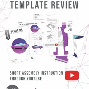 DIY Low Poly Papercraft, Muscle Car, Vehicle, Retro, Art, Craft - Etsy