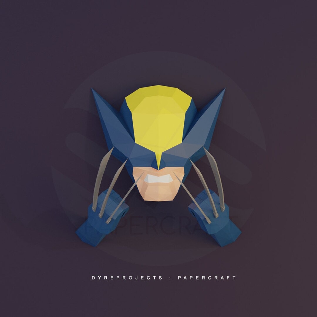 DIY Lowpoly Papercraft, Wolverine, Sculpture, DIY, Decoration, Wall ...